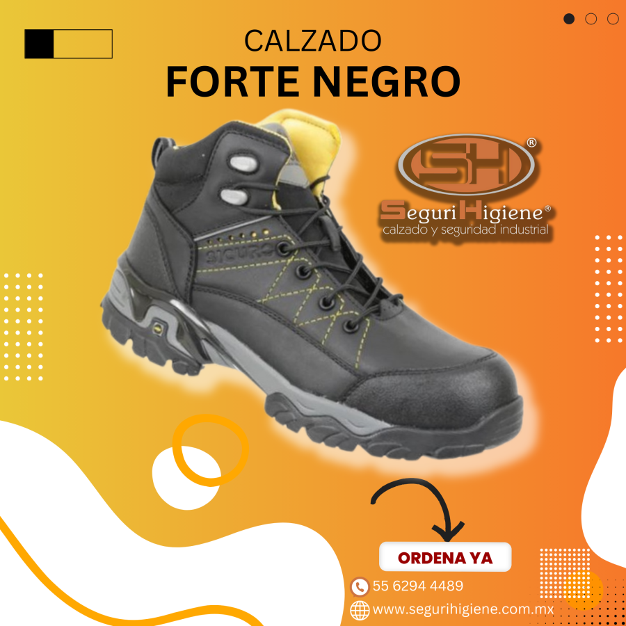 Zapato Tipo Borceguí Modelo Forte Negro